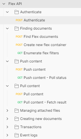 Flex Postman collection