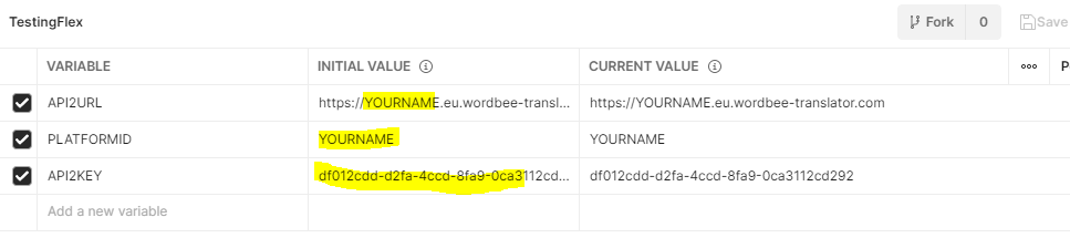 Flex Postman collection