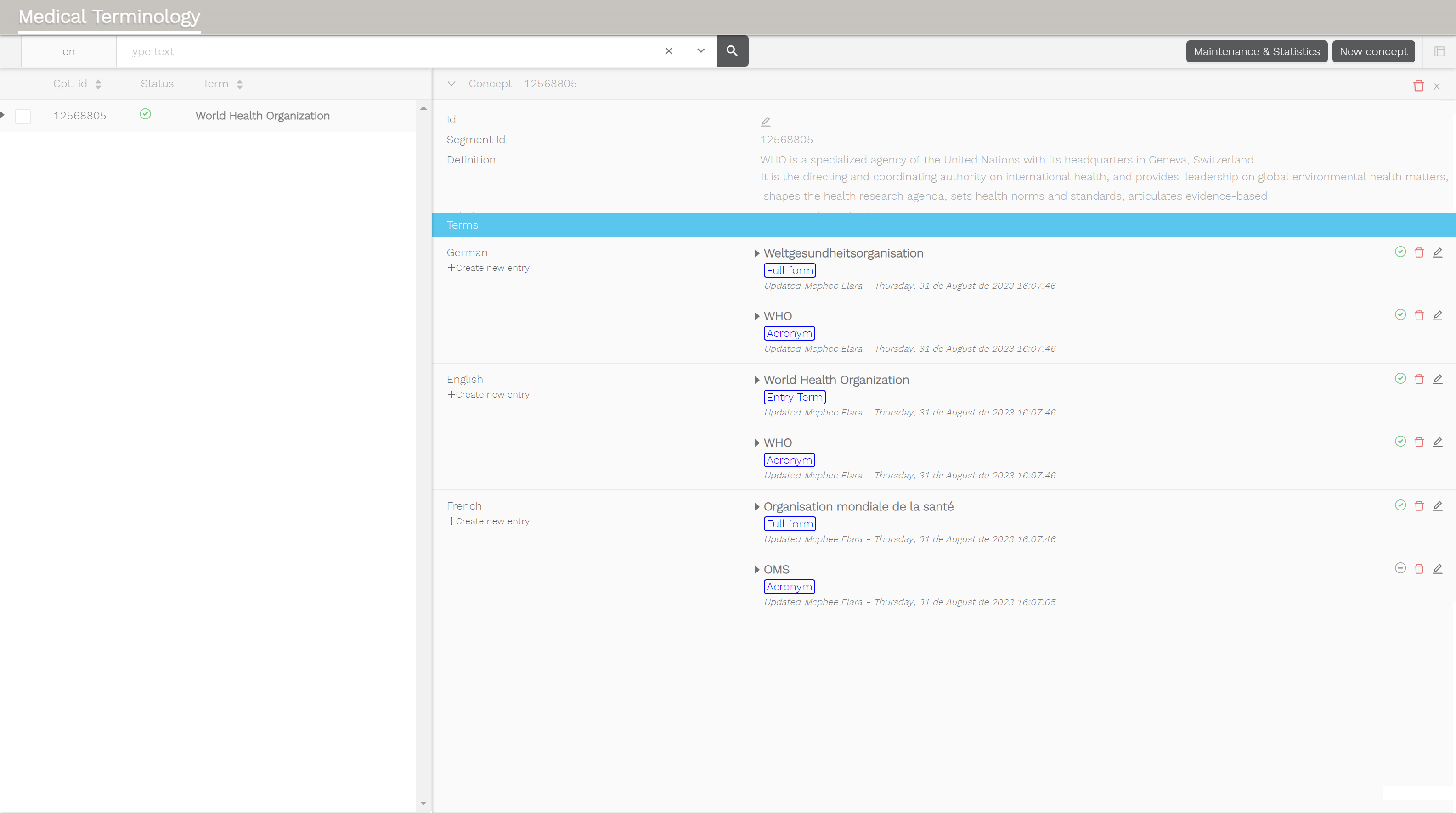 How to create a Terminology Database that is concept-oriented