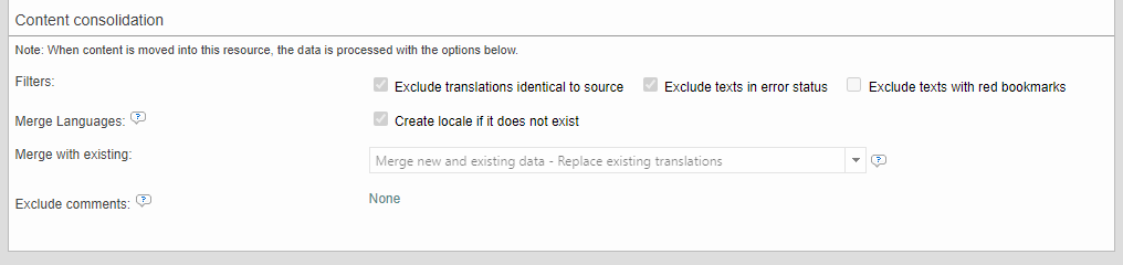 How to configure project consolidation