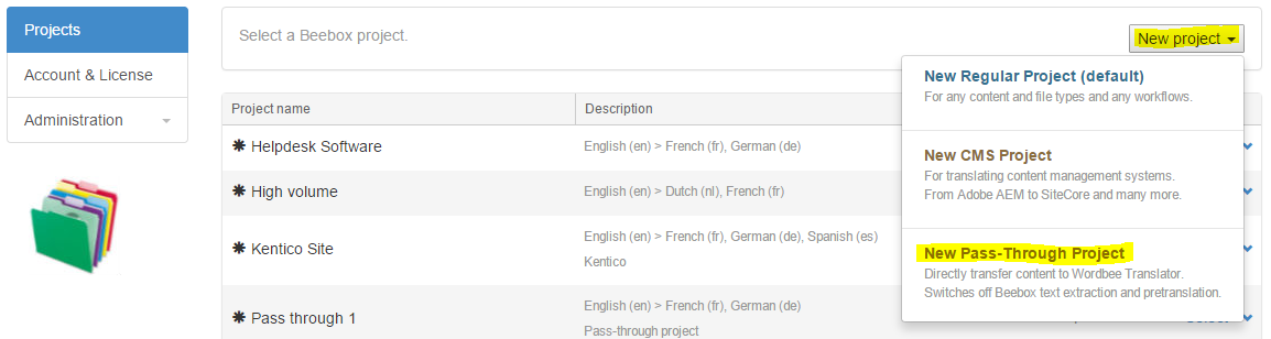 Add Pass-Through Project