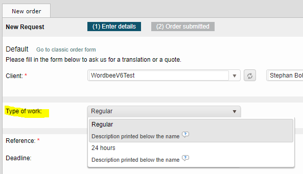 Order notification templates