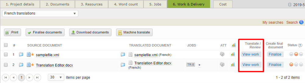 Standard Jobs in the CAT Editor