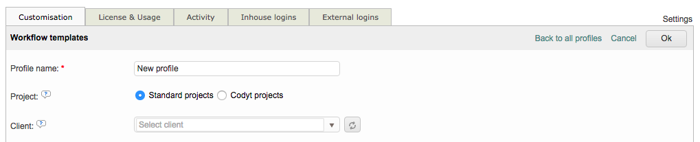 Workflow template header