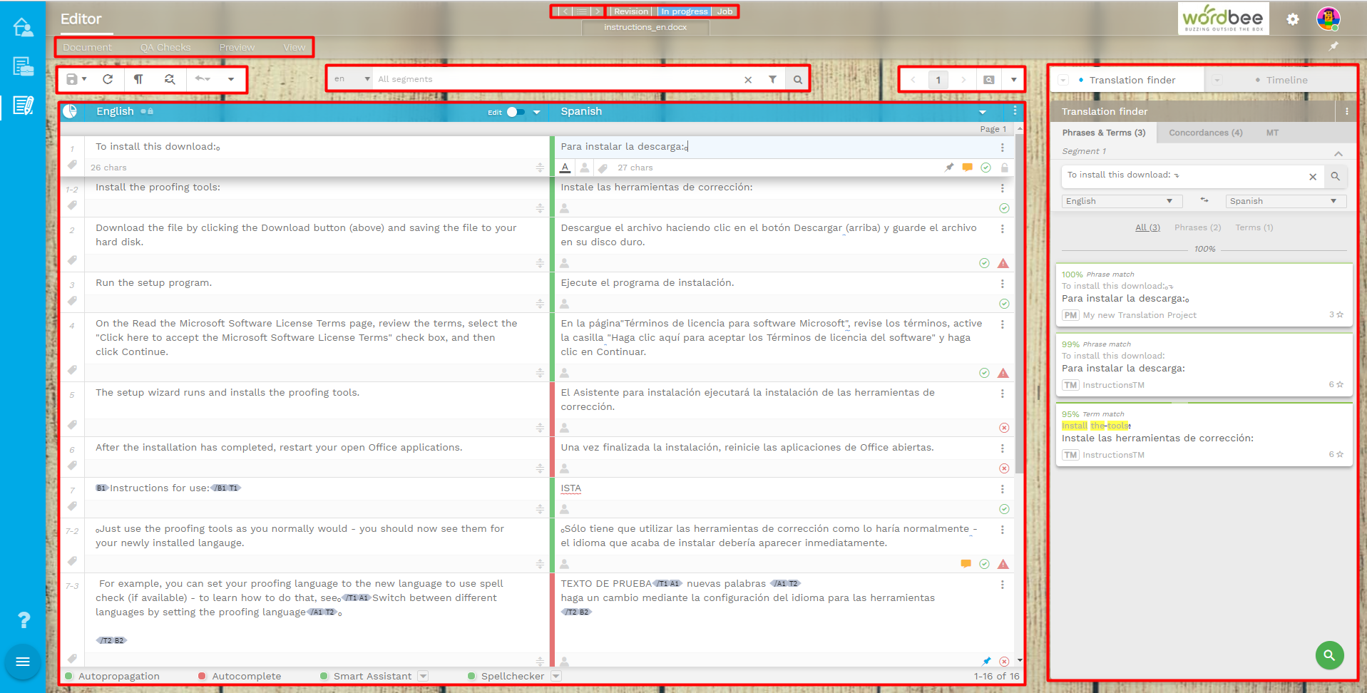 How to work in the CAT Editor