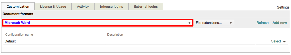 View file format configurations