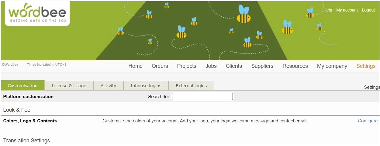 How to remove the "Find a translation" box from the Client portal Home page