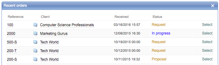 Classic Order Form - Orders