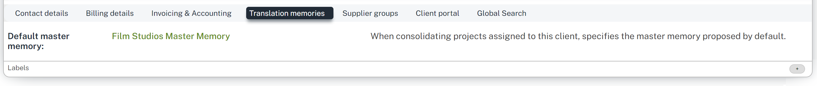 Client General Information and internal notes