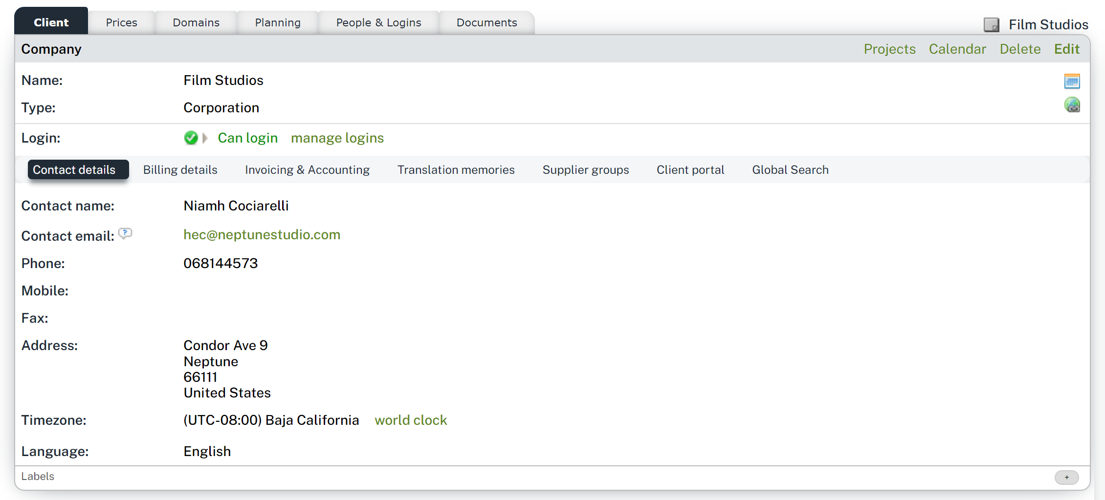 Client General Information And Internal Notes