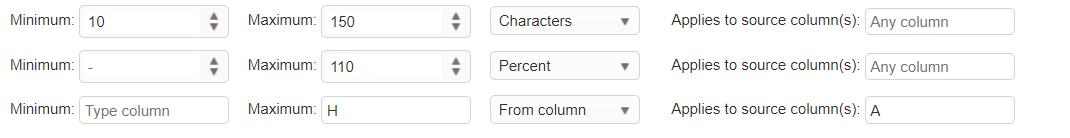 Excel Configuration Options