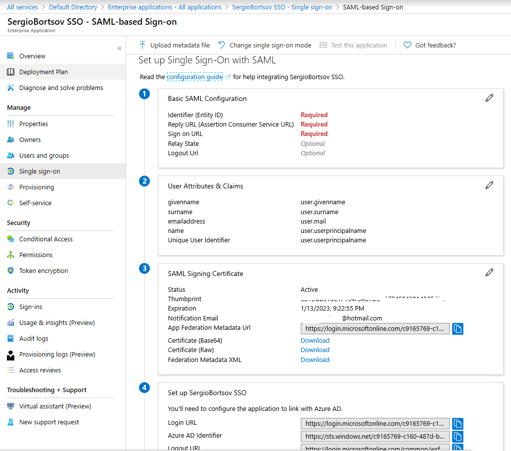 SSO Azure SAML-based Single Sign-On Toolkit - with screenshots